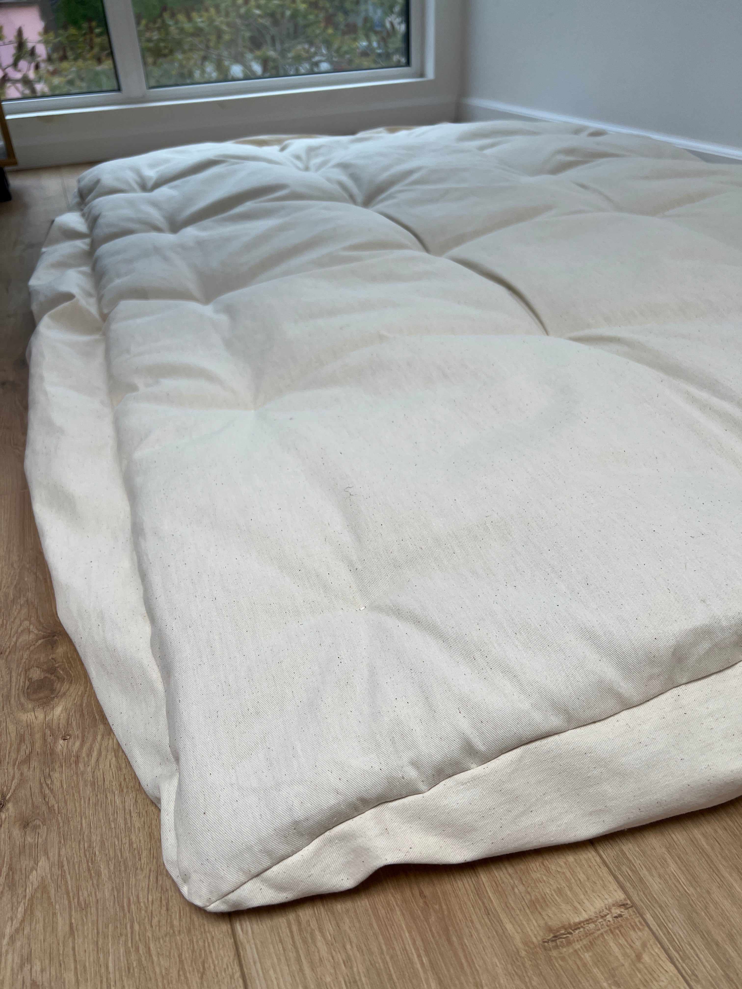 HEMP topper-mattress pad like fitted sheet mat 1.5” thickness filled o ...