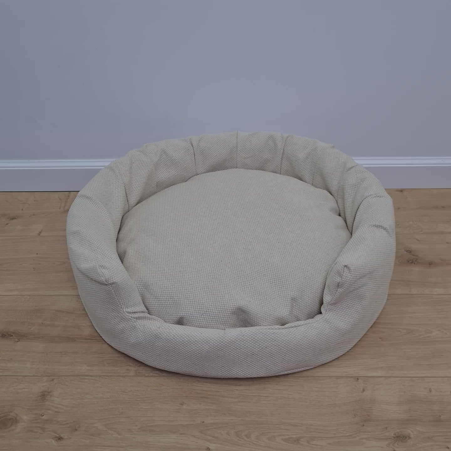 Unique Round Hemp Linen Pet Bed Cot with Removable Washable Natural No ...