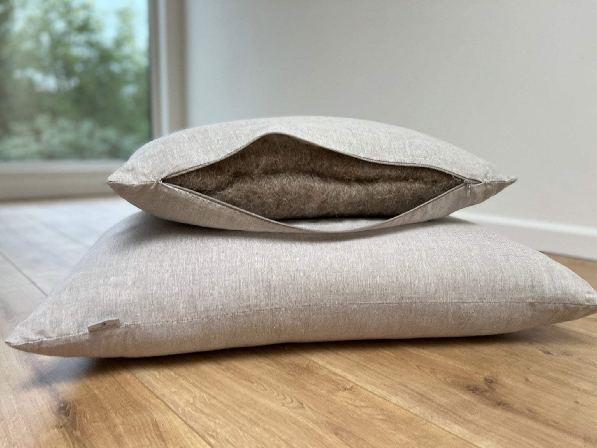 HEMP Pillow filled organic HEMP FIBER in linen fabric with regulation ...
