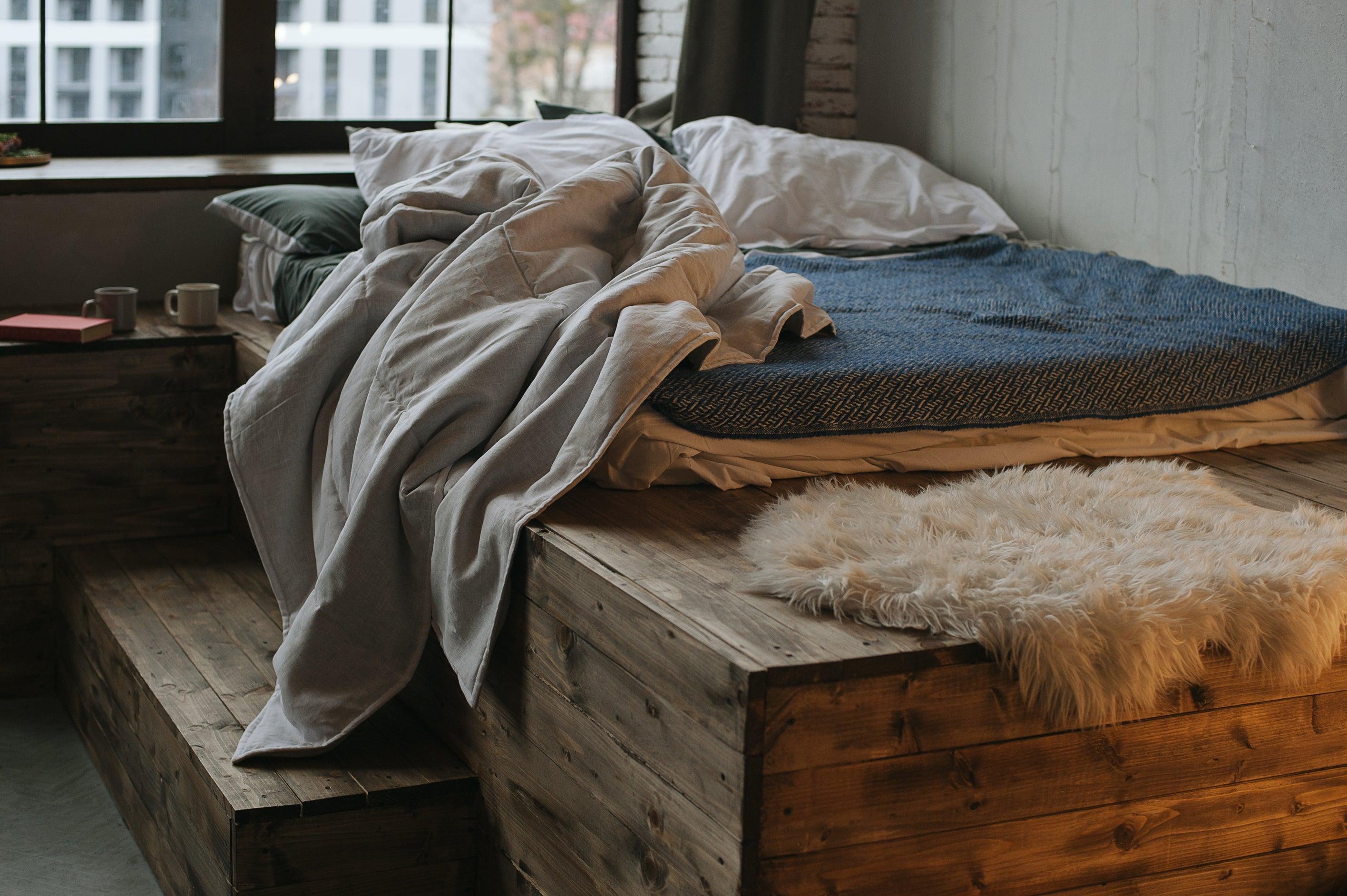 Natural HEMP Linen blanket filled Hemp fiber in natural linen fabric ...